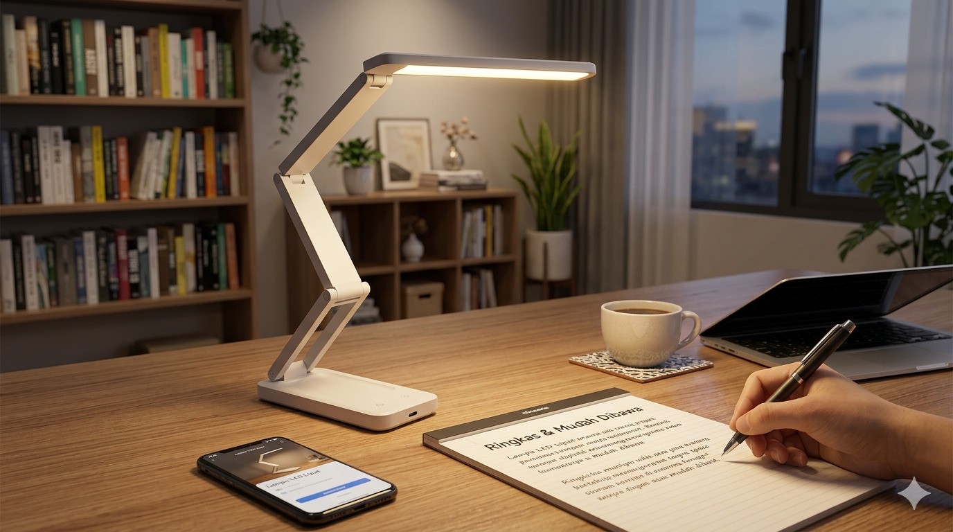 Lampu Lipat Portable Ini Bikin Meja Kos Lega, Tak Lagi Ribet Cari Colokan